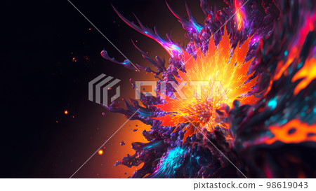 abstract colorful explosion on black... - Stock Illustration [98619043] - PIXTA