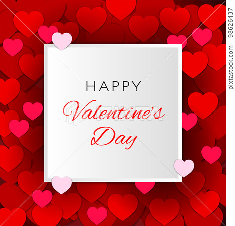 white frame on little red hearts background - Stock Illustration ...