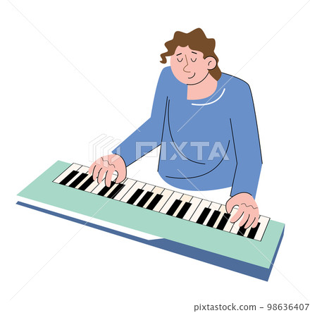 hobby character people play keyboard vector...-插圖素材 [98636407] - PIXTA圖庫