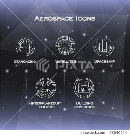 Aerospace icons set. - Stock Illustration [98640924] - PIXTA
