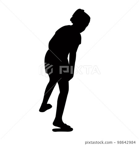 a girl standing body silhouette vector - Stock Illustration [98642984 ...