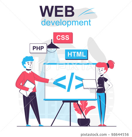 Web development isolated cartoon concept.... - Stock Illustration ...