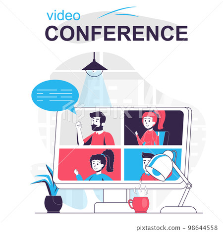 Video conference isolated cartoon concept.... - Stock Illustration ...