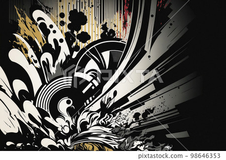Image material: Monotone abstract graffiti art... - Stock Illustration ...