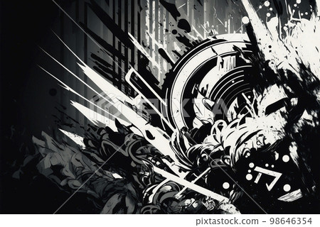 Image material: Monotone abstract graffiti art... - Stock Illustration ...