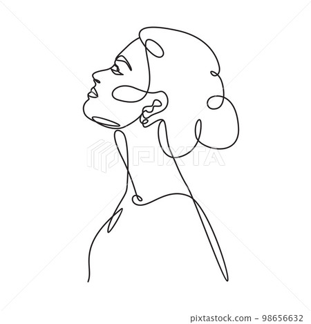 Hand Drawn Line Art Woman, Vector - Stock Illustration [98656632] - PIXTA