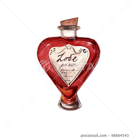 Valentine's Day. February 14. Watercolor... - Stock Illustration ...