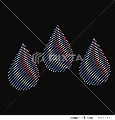 Unusual abstract water drops logo vector...-插圖素材 [98668370] - PIXTA圖庫