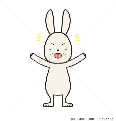 Happy deformed white rabbit - Stock Illustration [98673647] - PIXTA