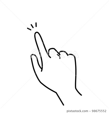 Hand index finger pointing black and white - Stock Illustration ...