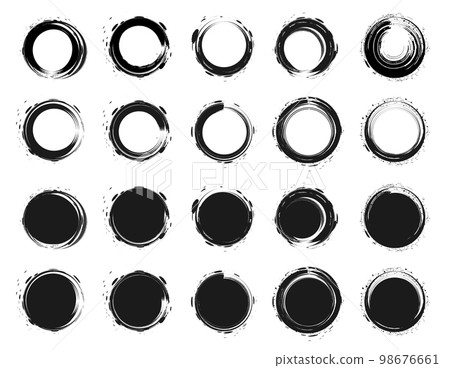 Brush brush circular vector illustration set - Stock Illustration ...