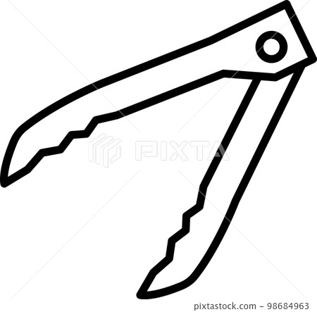 Simple monochrome illustration of tongs - Stock Illustration [98684963 ...