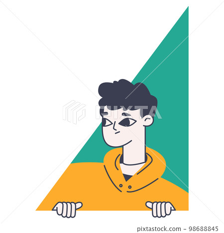 Peeping and curious guy. Spying, searching,... - Stock Illustration ...