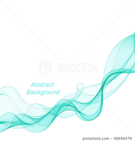 Turquoise wavy lines. abstract illustration.... - Stock Illustration ...