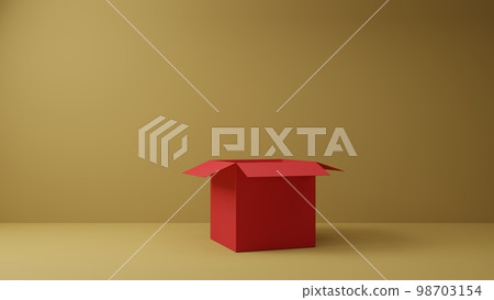 red box in the brown room.3d rendering. - Stock Illustration [98703154 ...