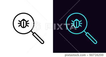 Outline magnifier icon, with editable stroke.... - Stock Illustration [98716200] - PIXTA