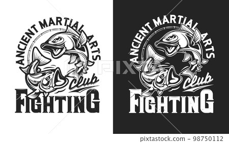 Angry fish mascot, fighting sport club t-shirt... - Stock Illustration ...