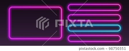 Neon quiz template, UI design for questionnaire... - Stock Illustration ...