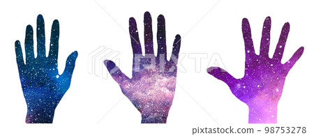 Galactic hand isolated on white background.... - Stock Illustration ...
