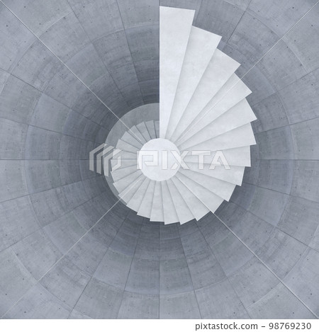 top view of modern staircase in concrete space,... - Stock Illustration ...