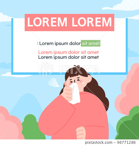 Spring Illness and Medical Health Template 01 - Stock Illustration ...