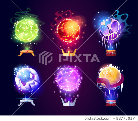 Magic crystal balls, energy spheres - Stock Illustration [98773037] - PIXTA