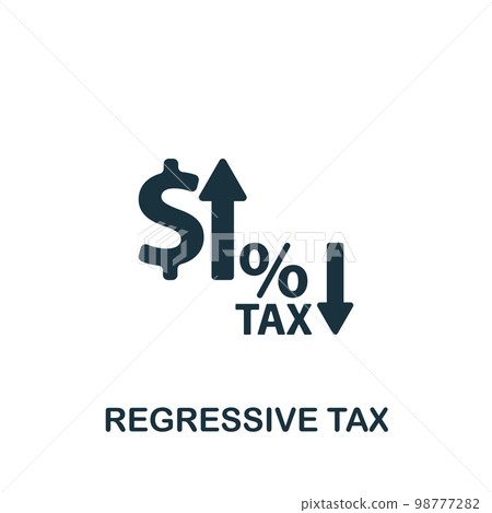Regressive tax icon. Monochrome simple sign... - Stock Illustration ...