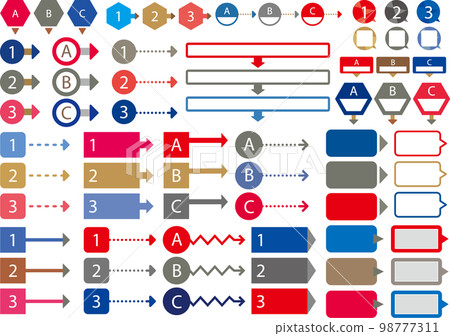 Arrow and number title frame set - Stock Illustration [98777311] - PIXTA