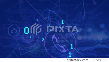 Image of binary coding, data processing and...-插圖素材 [98784195] - PIXTA圖庫