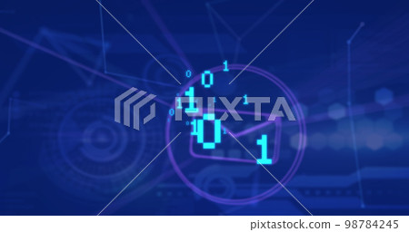 Image of binary coding, icons, data processing... - Stock Illustration [98784245] - PIXTA