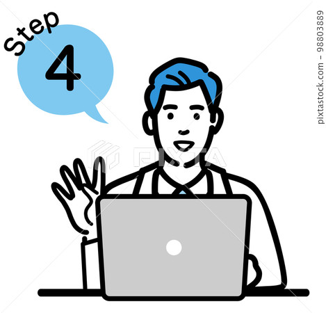 Step 4 A young male doctor wearing a white coat... - Stock Illustration ...