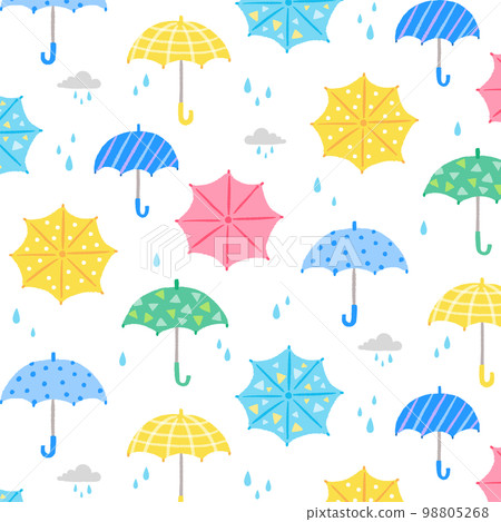 Rainy season Illustration pattern of rain and... - Stock Illustration ...