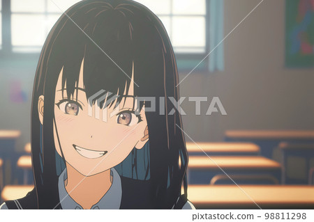 During class, a female student secretly talking... - Stock Illustration ...