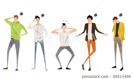 Vector illustration material: worried, troubled... - Stock Illustration ...