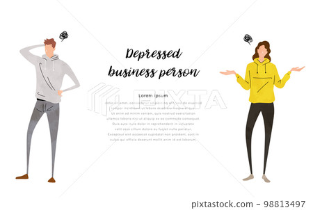 Vector illustration material: Worried, troubled... - Stock Illustration ...