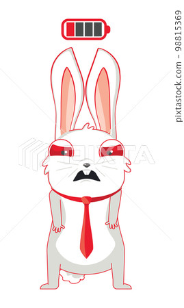 White bunny with uncharged battery - Stock Illustration [98815369] - PIXTA