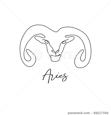 Astrology zodiac sign Aries horoscope symbol in - Stock Illustration ...