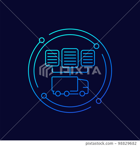 transport documents, CMR icon, linear design - Stock Illustration ...