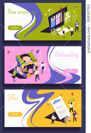 Onboarding Isometric Banners Set - Stock Illustration [98830763] - PIXTA
