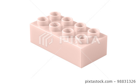 Blush Pink Plastic Lego Block Isolated on a... - Stock Illustration ...