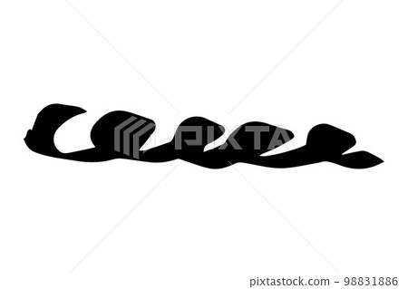 Doodle wave curl. Black scroll brush stroke - Stock Illustration ...