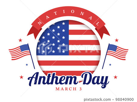 National Anthem Day on March 3 Illustration... - Stock Illustration ...