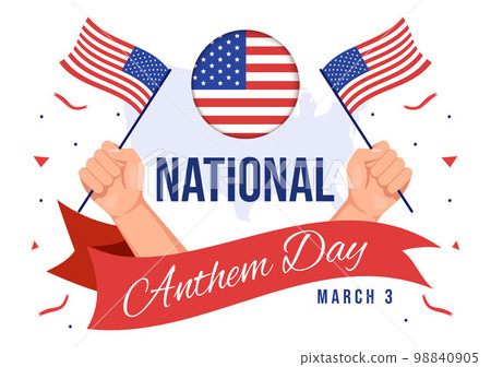 National Anthem Day on March 3 Illustration... - Stock Illustration ...