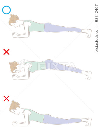 Plank Good example Bad example - Stock Illustration [98842467] - PIXTA