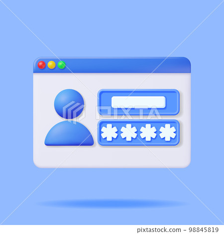 3D User Login Form Page - Stock Illustration [98845819] - PIXTA