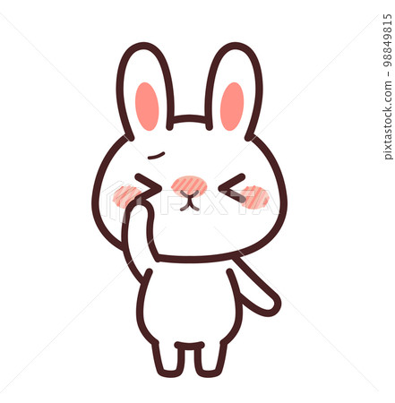 A cute rabbit character with itchy eyes... - Stock Illustration ...