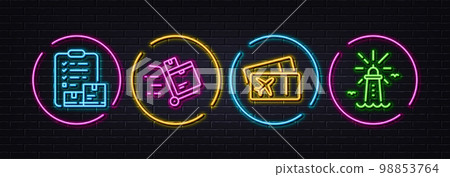 Inventory cart, Boarding pass and Inventory...-插圖素材 [98853764] - PIXTA圖庫