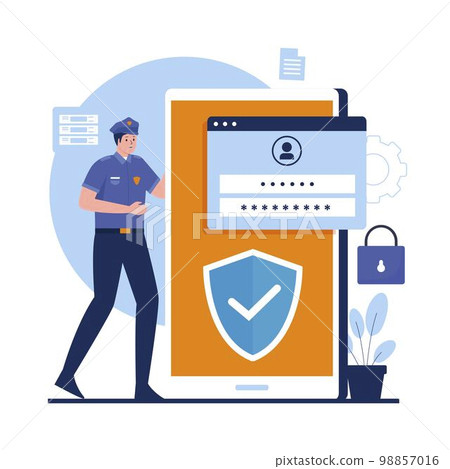 Flat design of global data security concept - Stock Illustration [98857016] - PIXTA