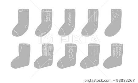 Gray socks illustration set - Stock Illustration [98858267] - PIXTA