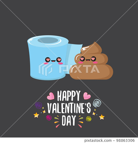 Funky poo and toilet paper falling in love.... - Stock Illustration ...